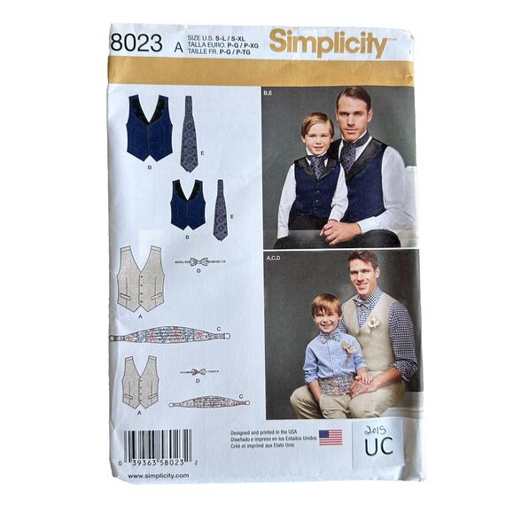 Simplicity | Office | Simplicity 823 Mens And Boys Vest Bowtie ...
